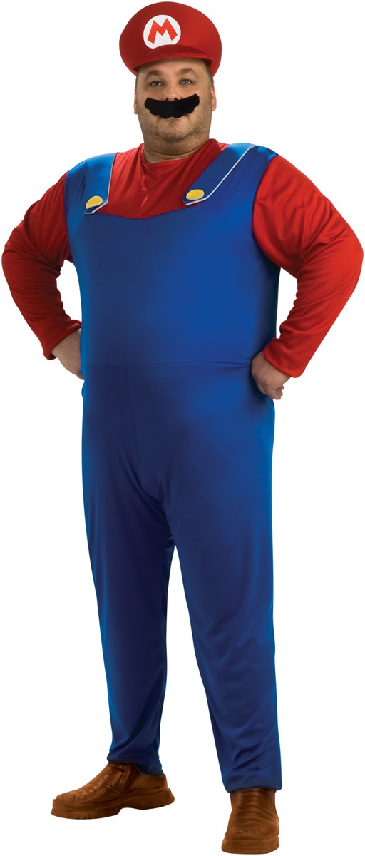 Super Mario Bros. - Mario Adult Plus Costume - SpicyLegs.com