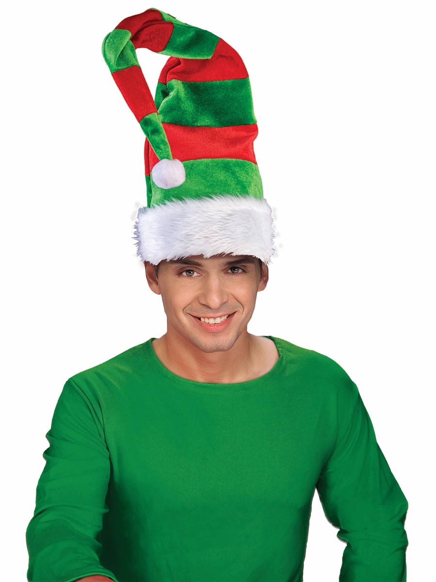 Long Bendable Striped Elf Hat - SpicyLegs.com
