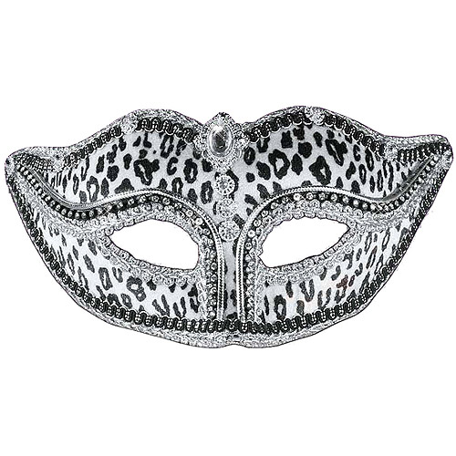Bejeweled Snow Leopard Mask - SpicyLegs.com