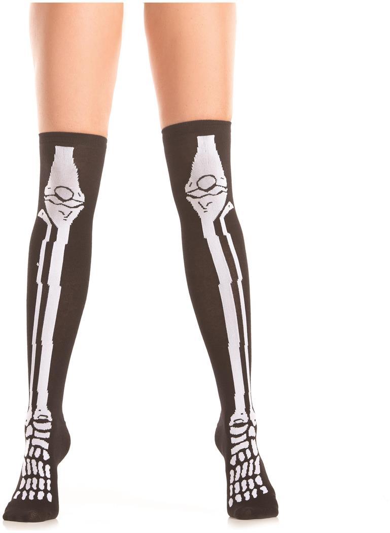 Knee high socks with skeleton desing - SpicyLegs.com