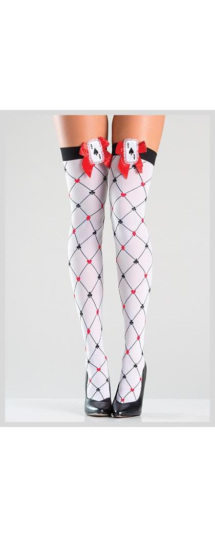 Diamond Design Thigh High Stockings - SpicyLegs.com