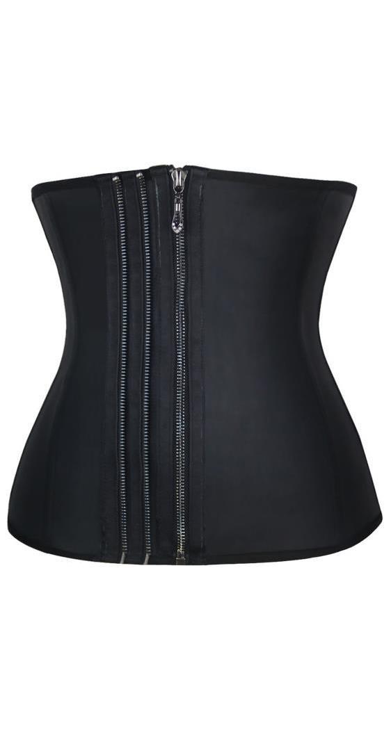 Smooth Zipper Latex Steel Boned Waist Training Corset
