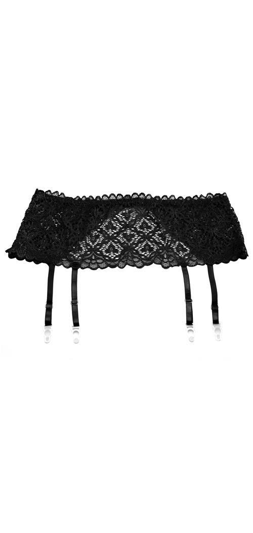 Stretch Lace 5 Inch Band Garter Black - SpicyLegs.com