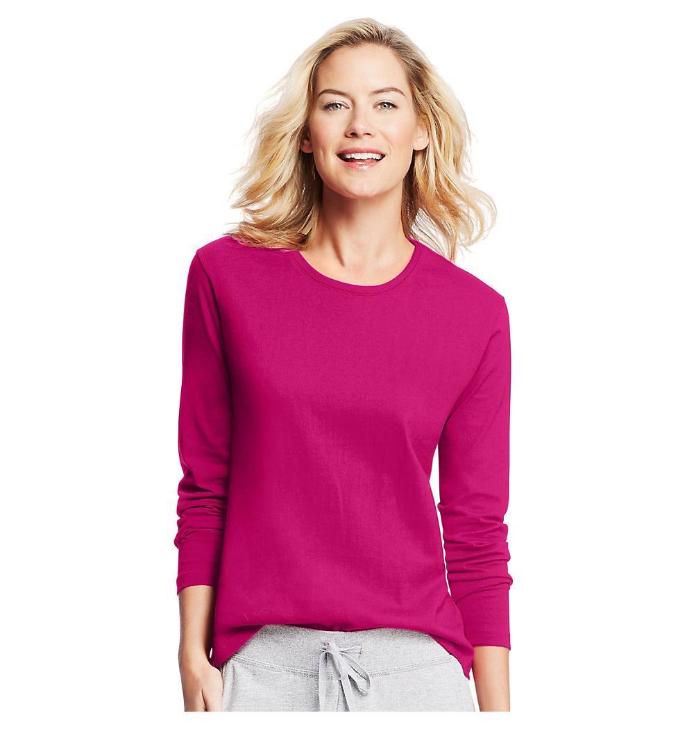 Hanes Women's Long-Sleeve Crewneck T-Shirt - SpicyLegs.com Hanes Women's Long-Sleeve Crewneck T-Shirt - SpicyLegs.com