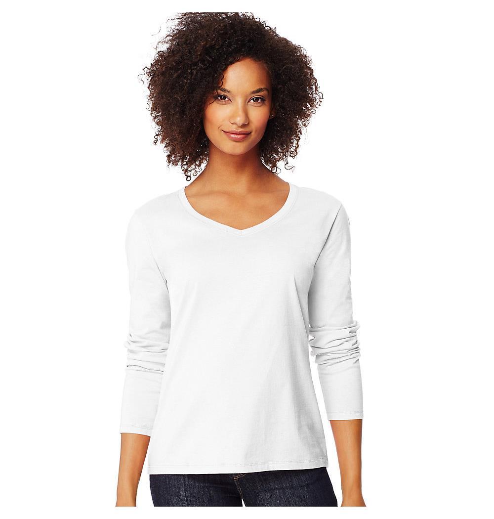 Hanes Women's Long-Sleeve V-Neck T-Shirt - SpicyLegs.com Hanes Women's Long-Sleeve V-Neck T-Shirt - SpicyLegs.com