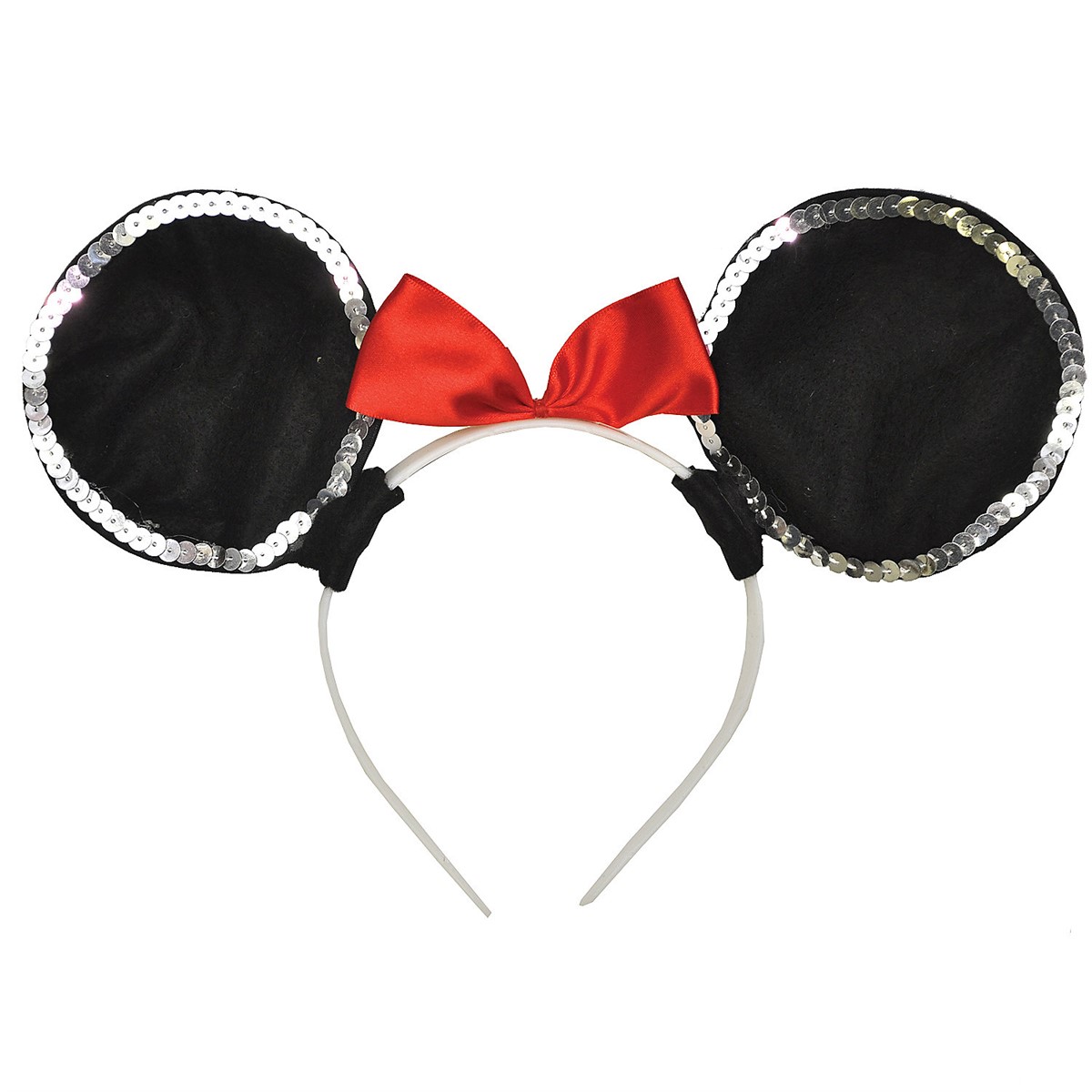 Mouse Ears on Plastic Headband - SpicyLegs.com